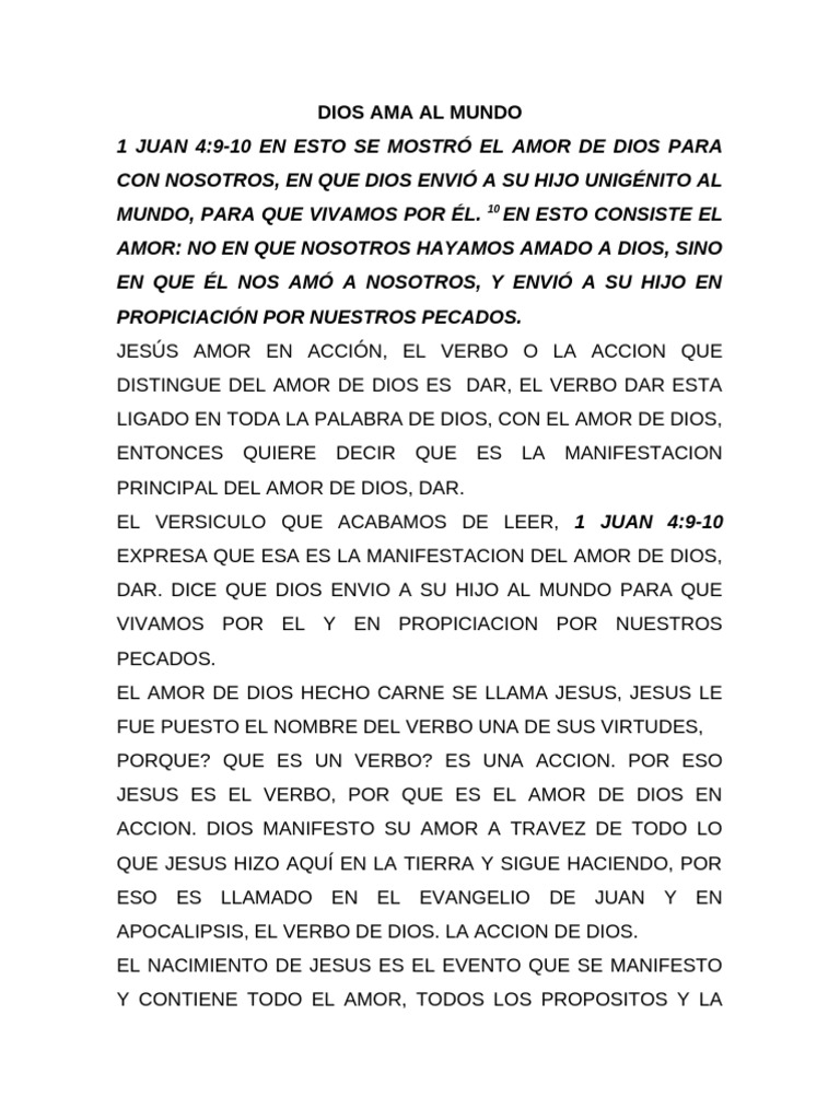 El Amor de Dios: Dar y Recibir | PDF | Amor | Dios el padre