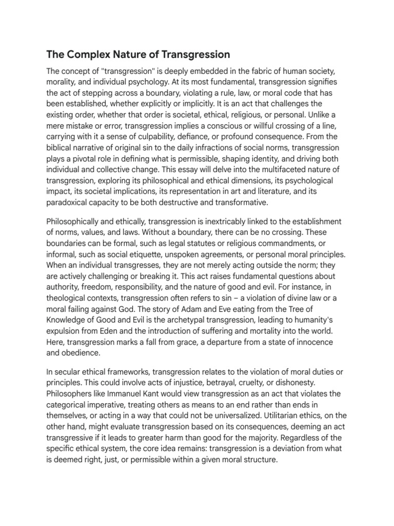 Transgression Know More | PDF | Sin | Morality