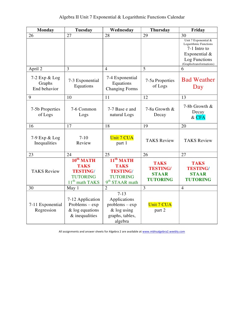 Algebra II: Exponents & Logs Guide | PDF