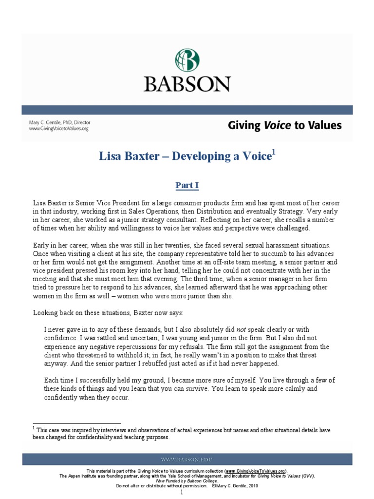 Lisa Baxter S Pdf Curriculum