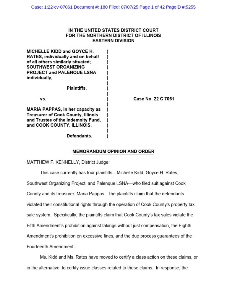 Class Certification Order | PDF | Class Action | Real Estate Appraisal