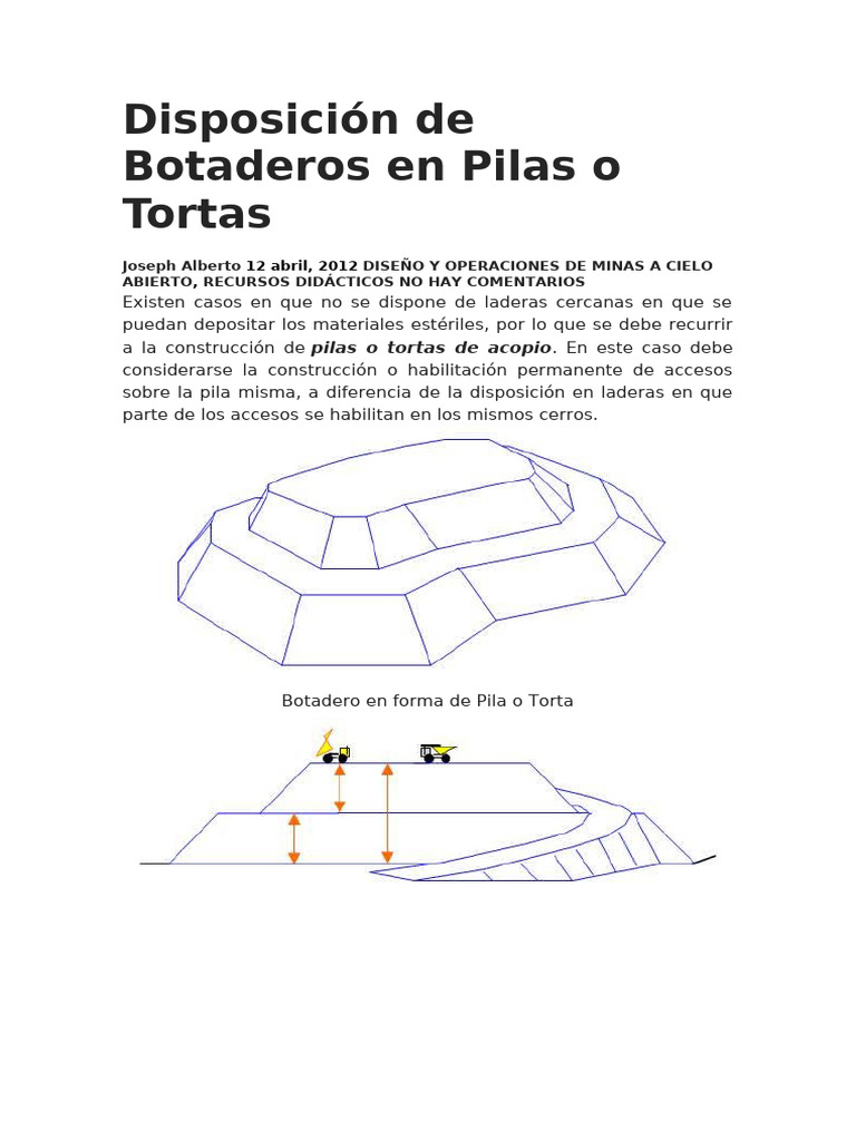 Disposición de Botaderos en Pilas o Tortas | PDF