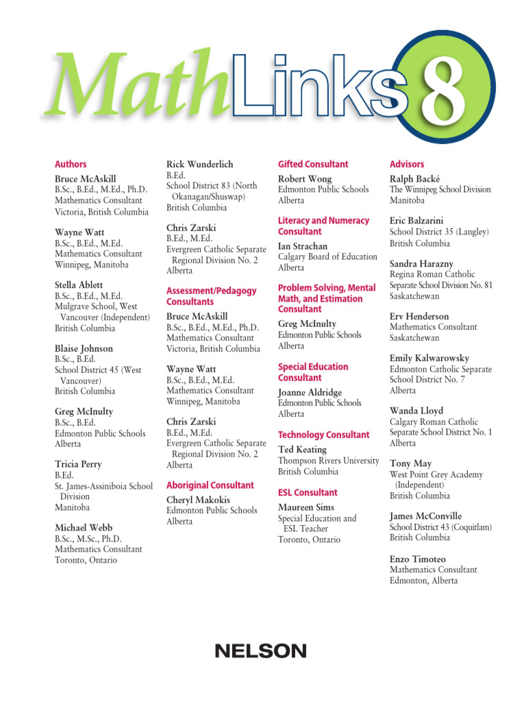 00 ML8 FrontMatter | PDF | Alberta | Mathematics