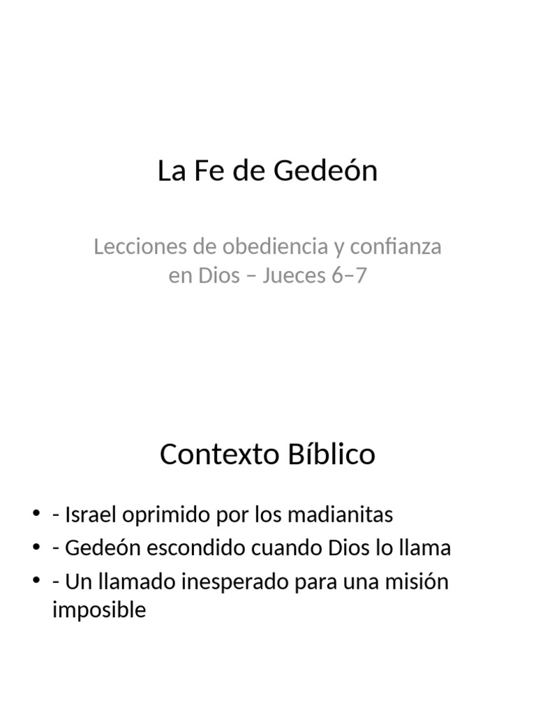 La Fe de Gedeon | PDF