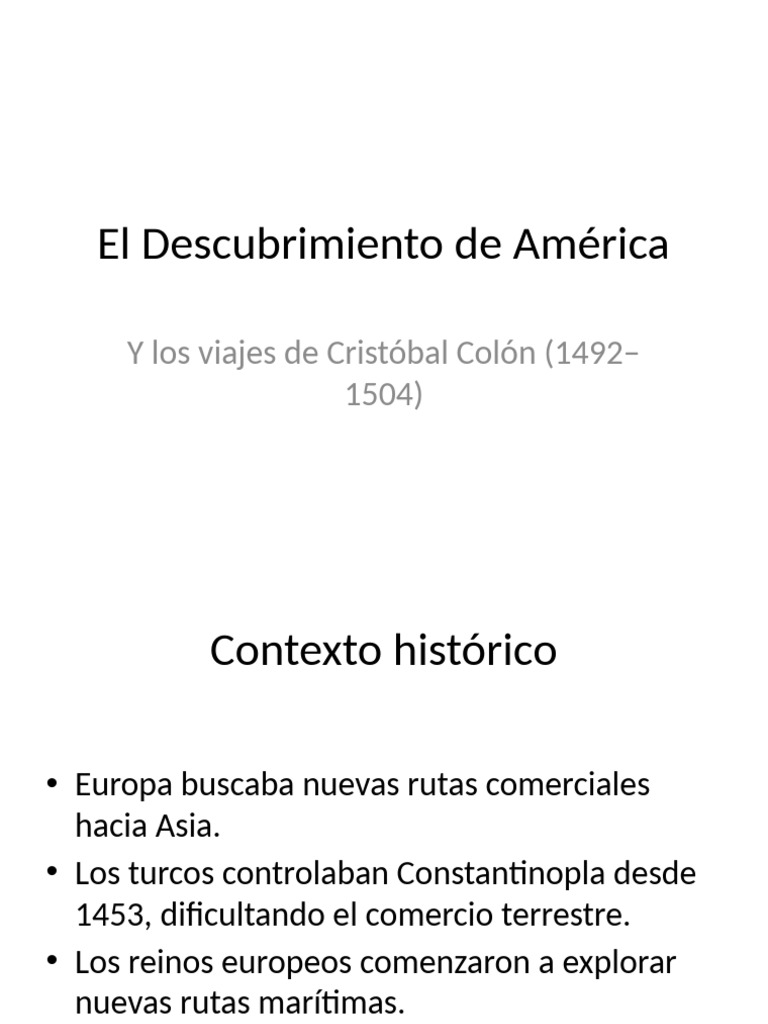 Viajes de Colón: Descubrimiento de América | PDF