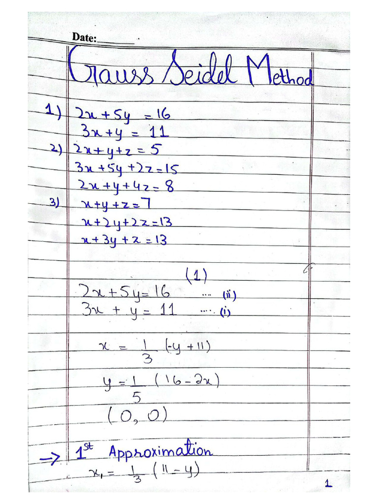 NC Assignment (Gauss Seidel Method) | PDF