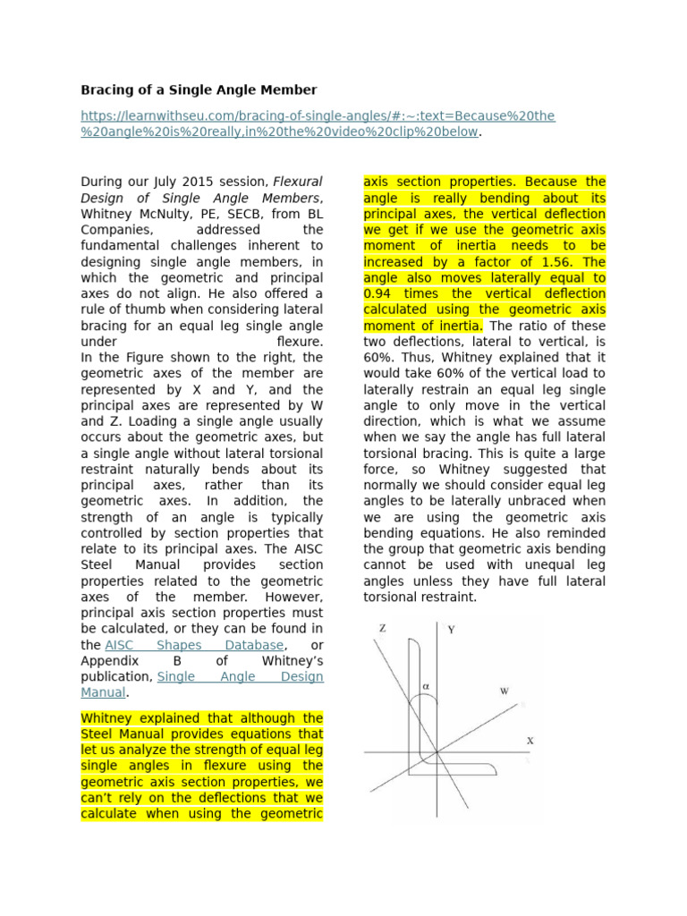 Single Angle Design | PDF | Bending | Applied And Interdisciplinary Physics