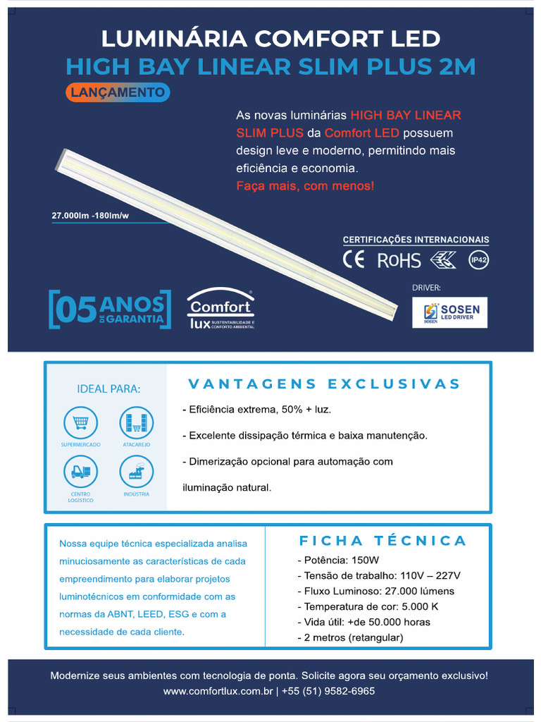 Luminária Comfort Led 2m Final | PDF