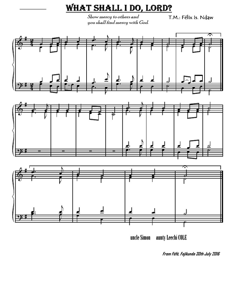 Finale 2006 - (What Shall I Do Lord - Mus) | PDF