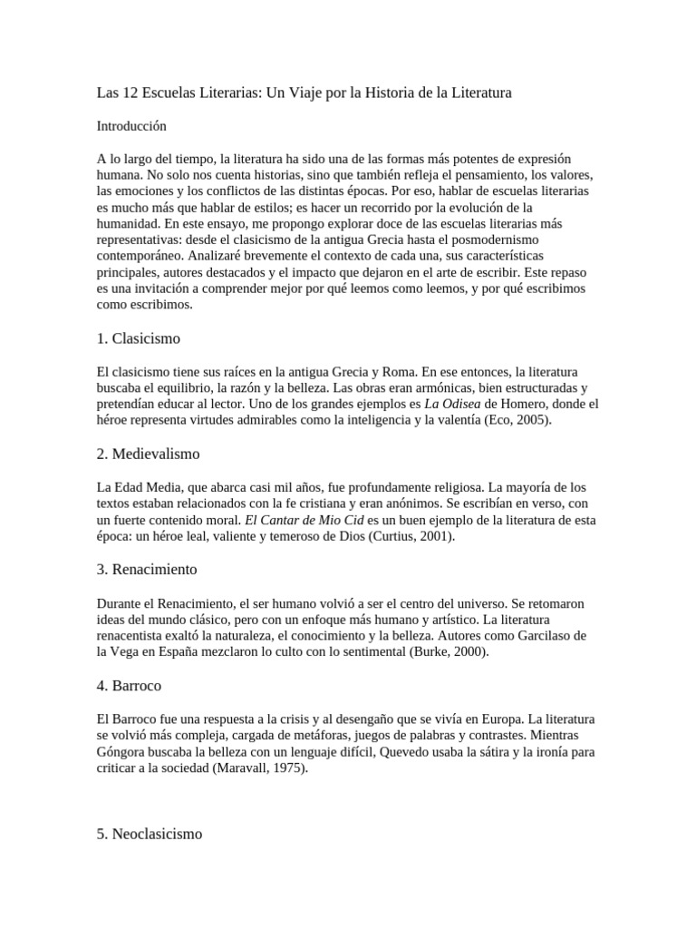 12 Escuelas Literarias Esenciales | PDF | Vanguardia | Albert Camus
