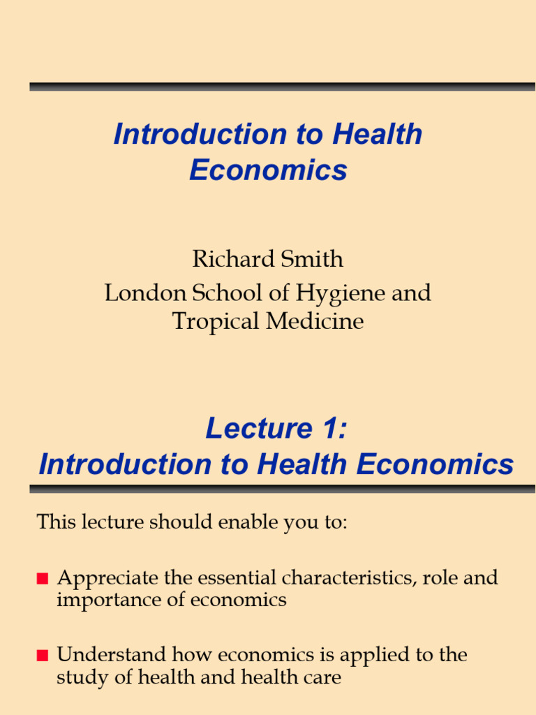 Introduction to Health Economics Overview | PDF | Microeconomics ...