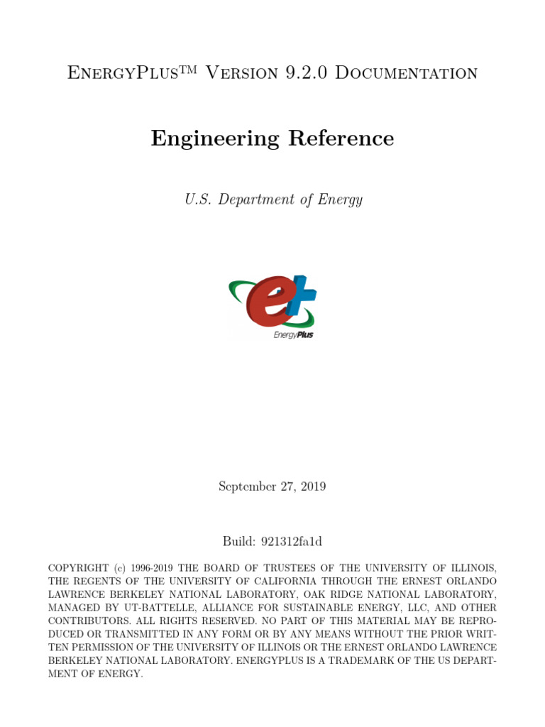EnergyPlus Engineering Reference Manual | PDF | Window | Thermal Conduction