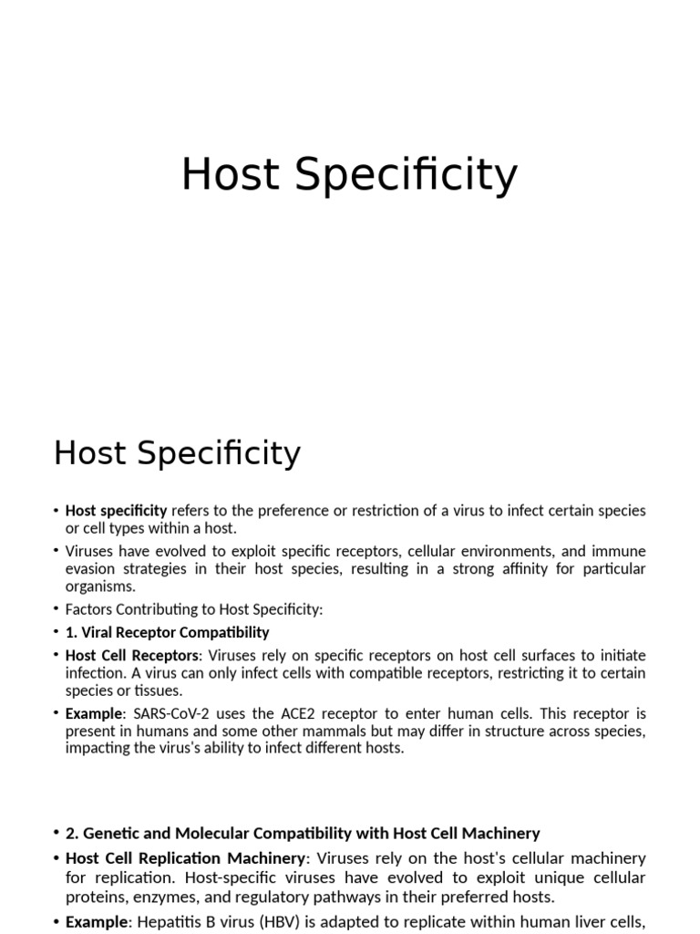 Host Specificity | PDF | Virus | Avian Influenza