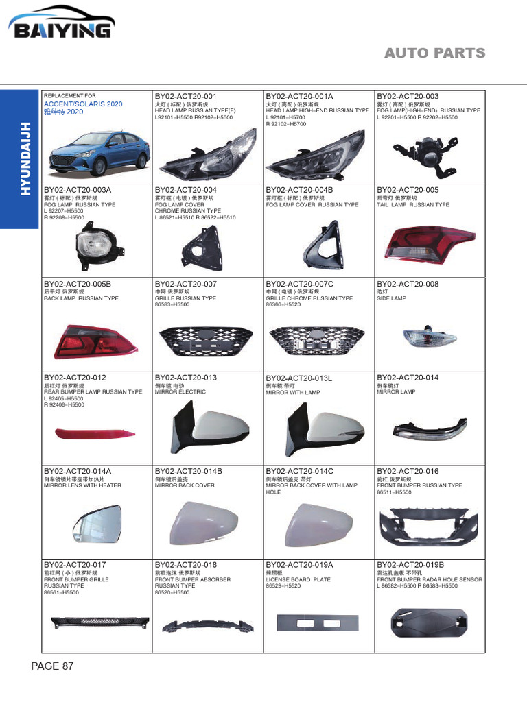 BY02-HYUNDAI - Catalog of Appearance Product | PDF