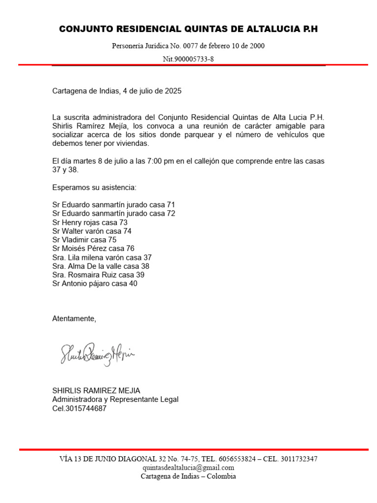 Parqueos Casas 37 y 40 | PDF