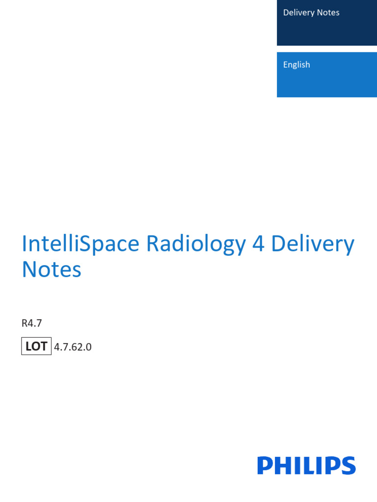IntelliSpace Radioloy 4 Delivery Notes | PDF | Computer Network | Software