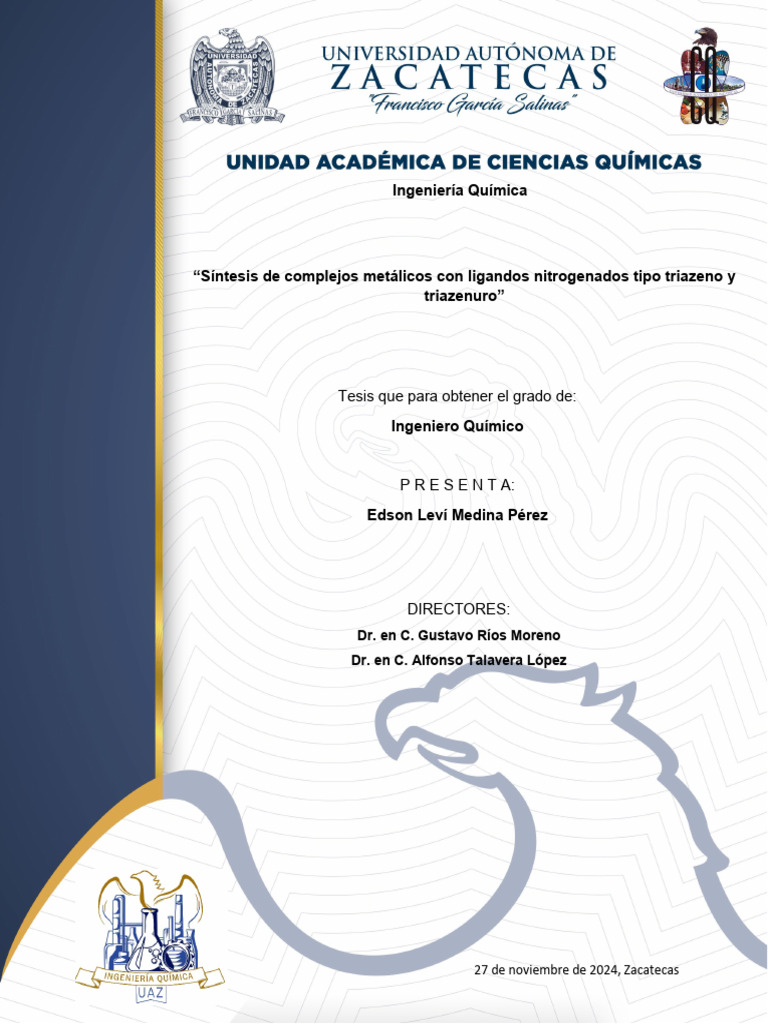 Síntesis de Complejos Metálicos Con Ligandos Nitrogenados Tipo Amidina ...