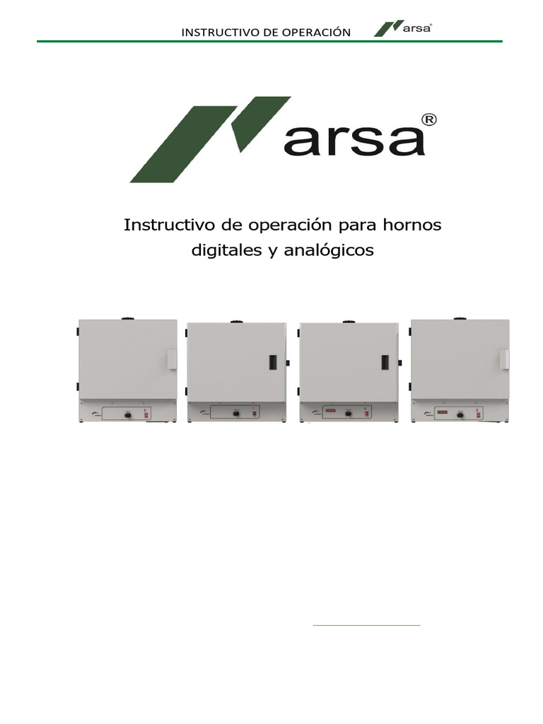 Manual Horno Arsa | PDF | Ingenieria Eléctrica | Temperatura
