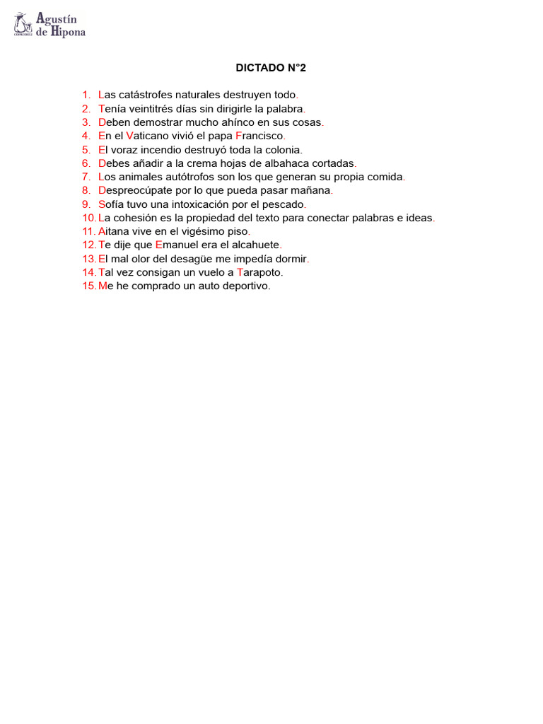 Dictado 2 | PDF