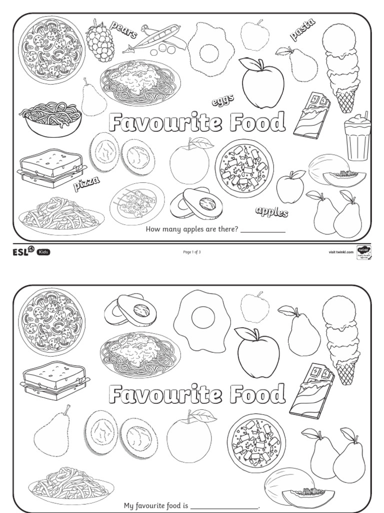 Easy Favourite Food Drawing Activity | PDF
