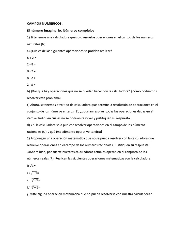 Campos Numericos 6to Eya 2022 | PDF