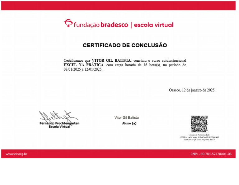 Certificado Excel | PDF