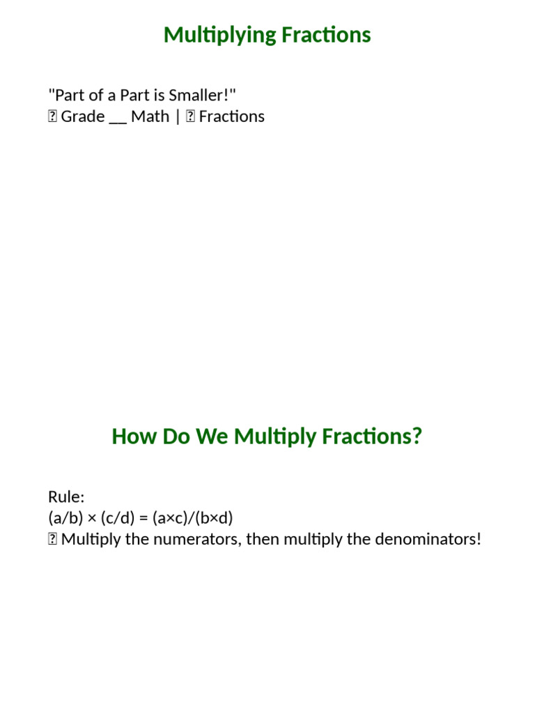 Multiplying Fractions Lesson | PDF