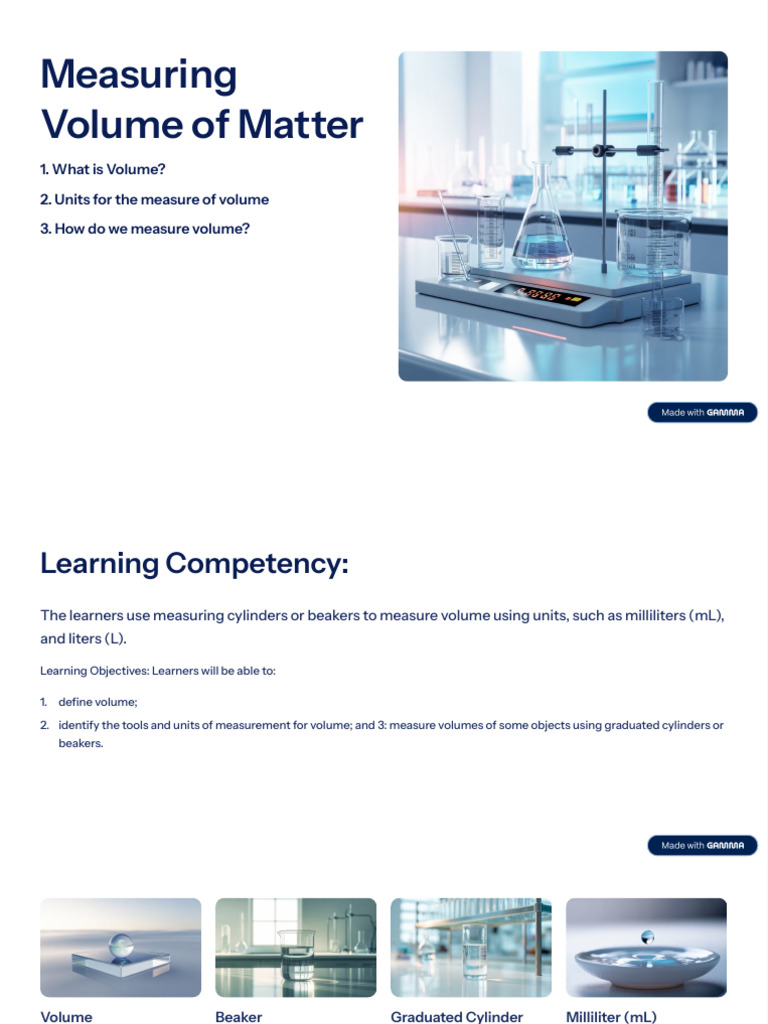 Measuring Volume of Liquids and Solids | PDF | Volume | Litre