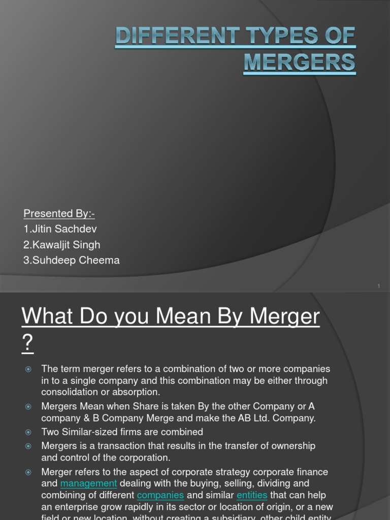 Different Types of Mergers | Consolidation (Business) | Mergers And ...