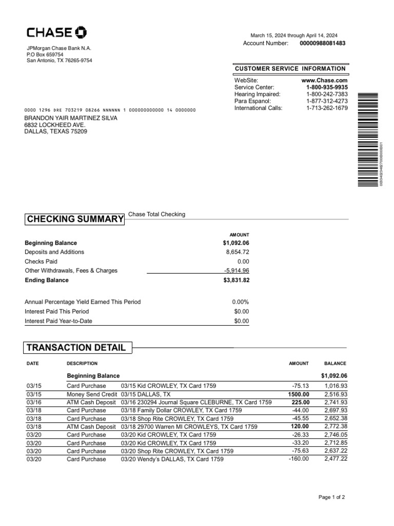 Statement 1 | PDF | Cash | Automated Teller Machine