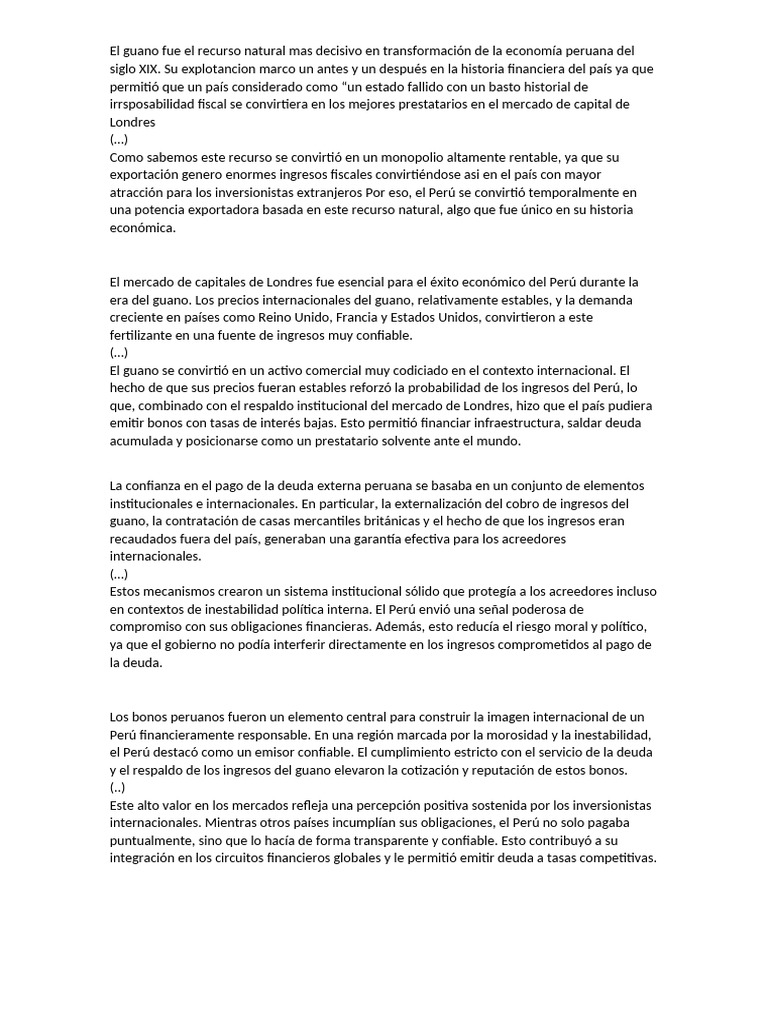 Respuestas PDF - Guano | PDF | Deuda | Perú