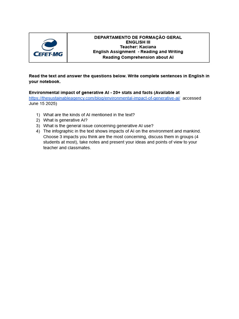 Reading Comprehension About AI | PDF
