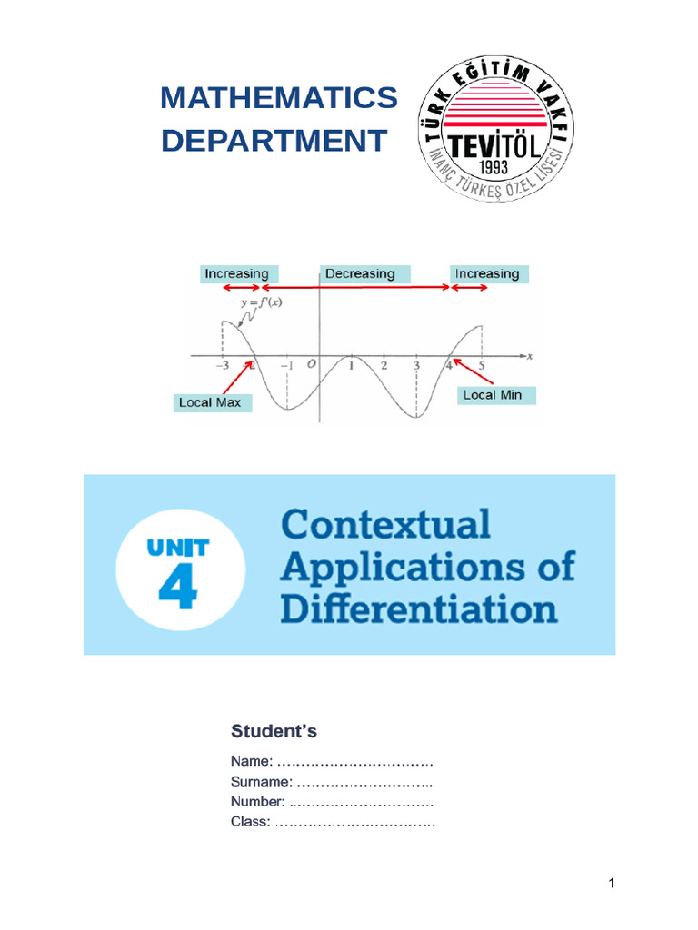 Contextual Applications of Derivatives | PDF