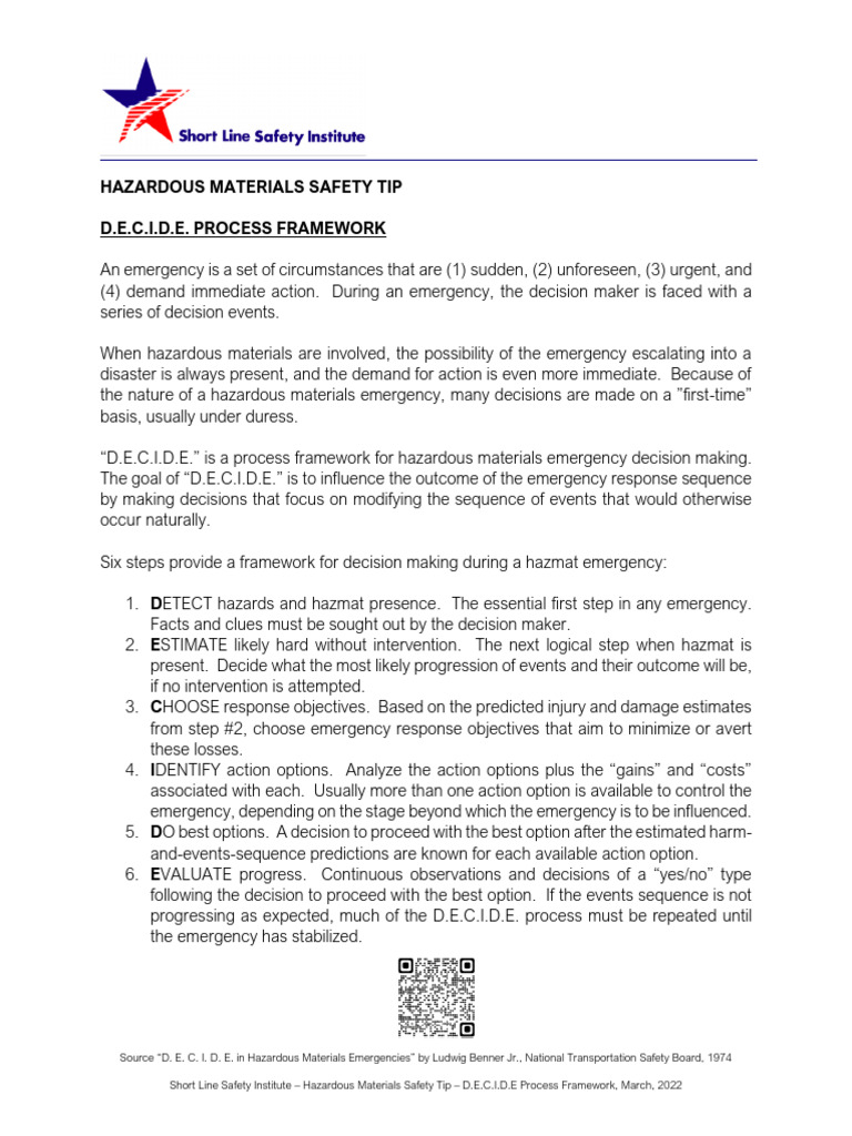 DECIDE Process Frameword WORD Hazmat Tip PDF VERSION | PDF