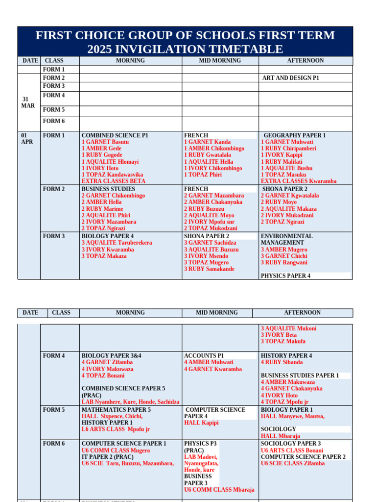 Revised Timetable Cambridge | PDF