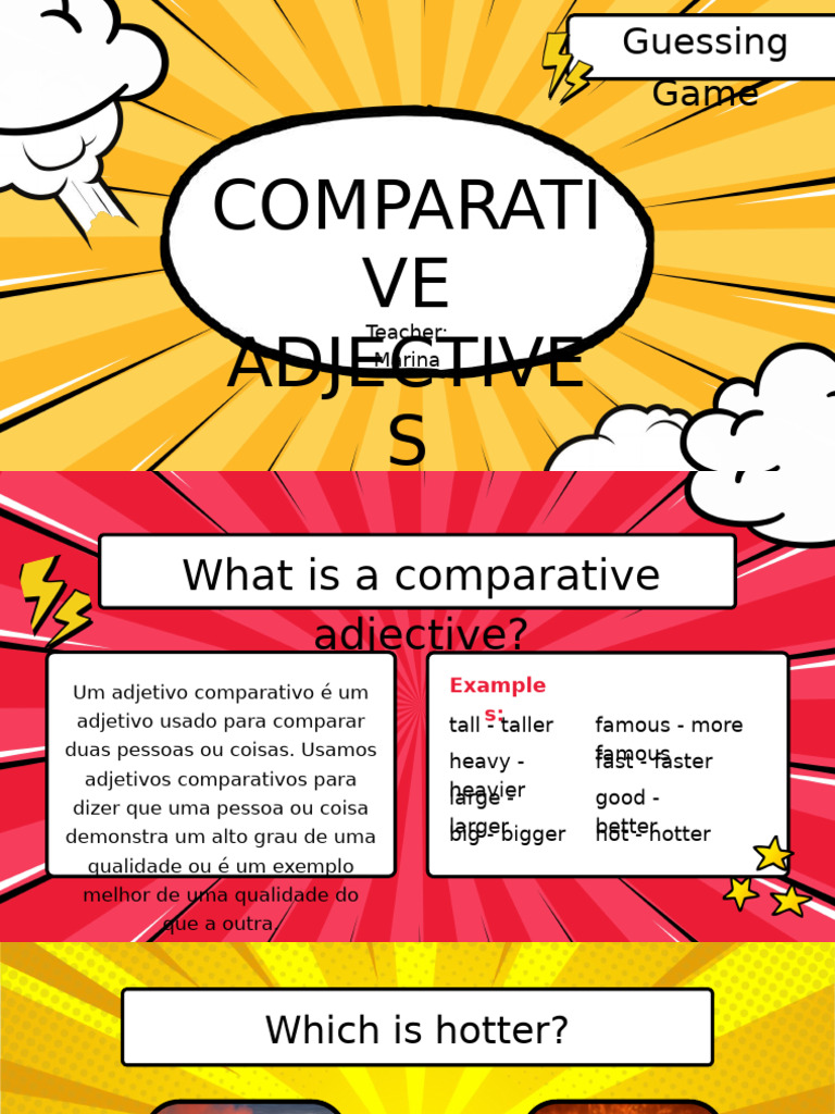 Comparative Adjectives Guessing Game in Colorful Comic Style - 20250604 ...
