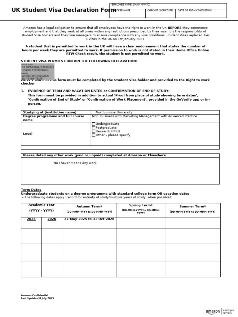 UK Student Declaration Form | PDF | Travel Visa | Justice