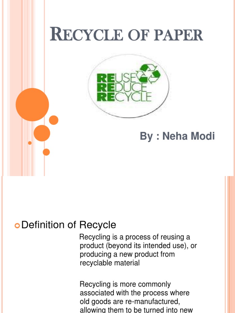 Paper Recycling Process & Benefits | PDF | Recycling | Paper