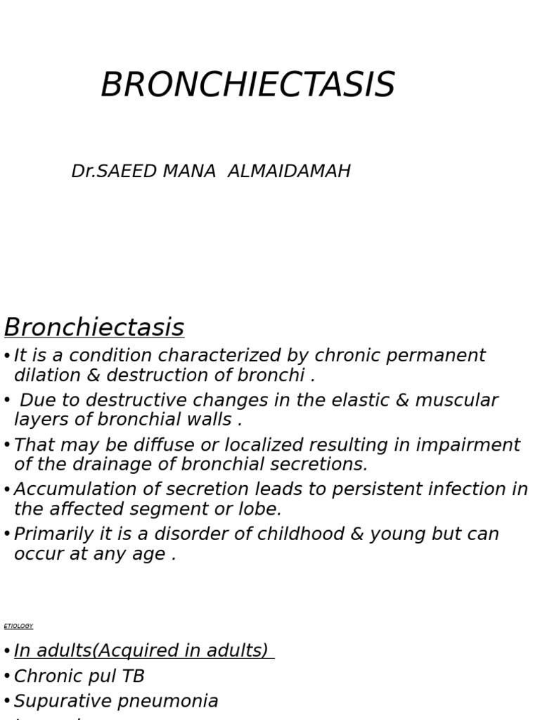 Bronchiectasis Internal Medicine | PDF
