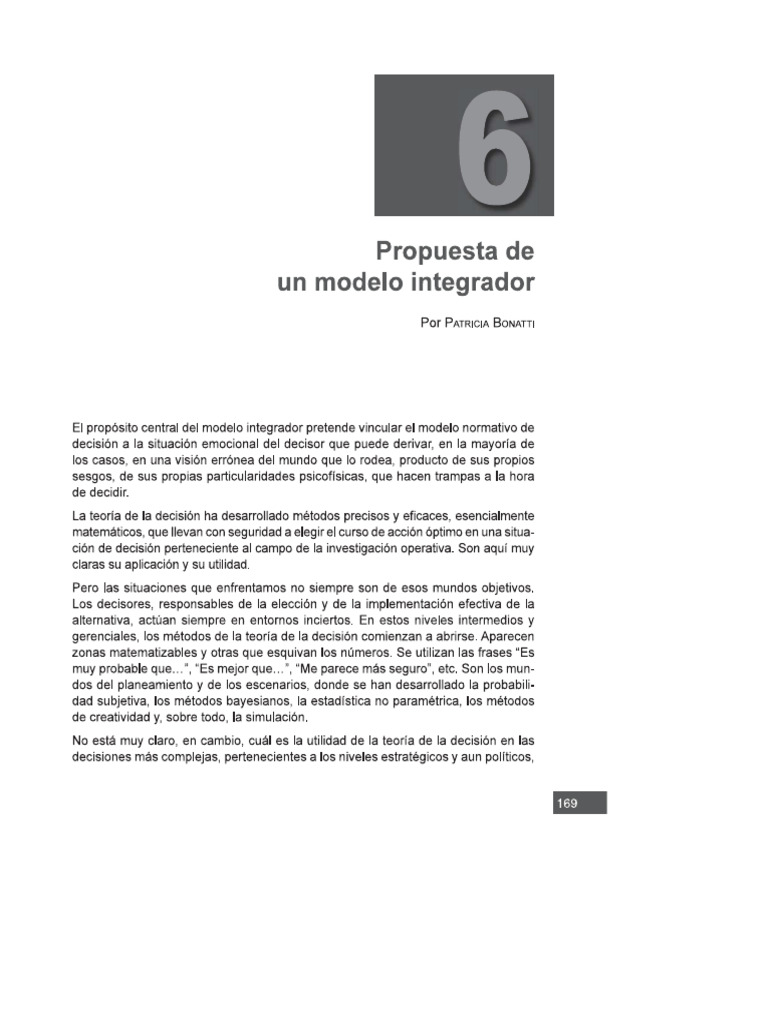 Vicente - Cap. 6 - Propuestas de Un Modelo Integrador | PDF