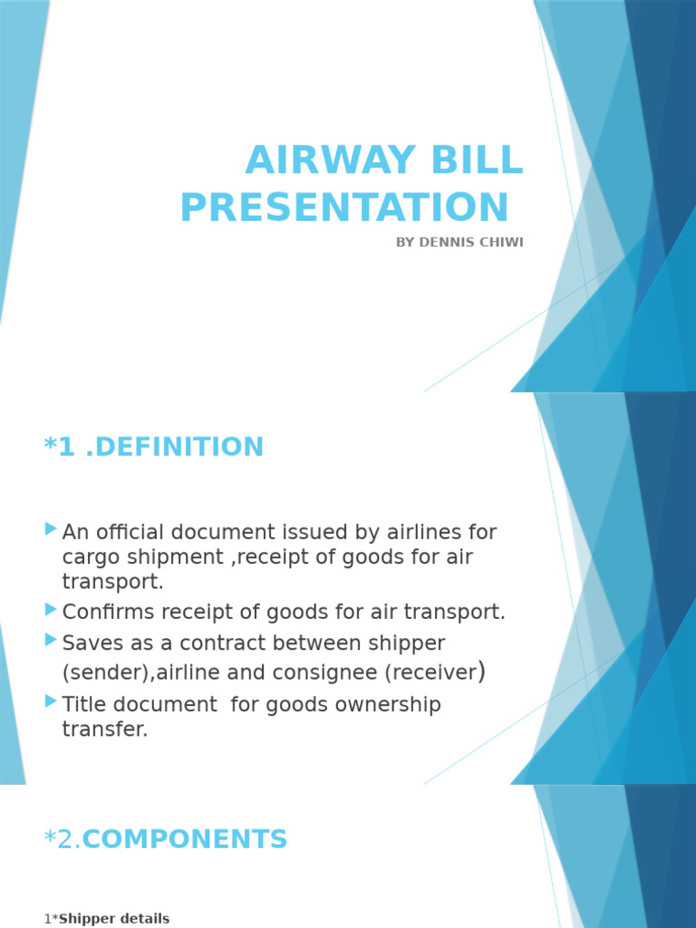 Airway Bill Presentation | PDF