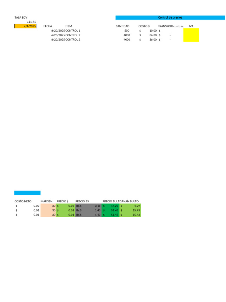 Control de Precio Gratis | PDF