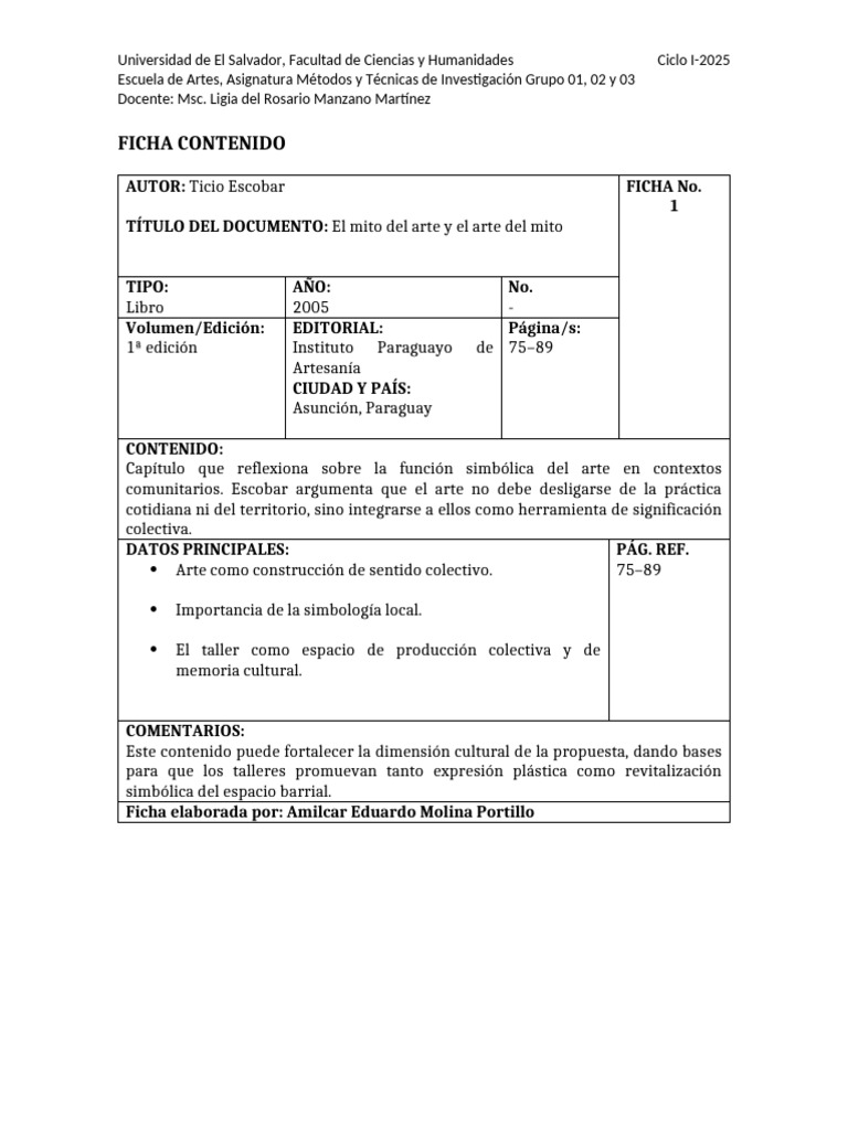 Arte y comunidad en San Jacinto | PDF | Educación en artes visuales ...
