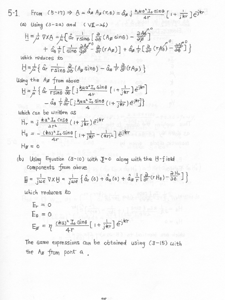 Solution Manual Antenna Theory by Balanis Edition2 Chapter5B | PDF