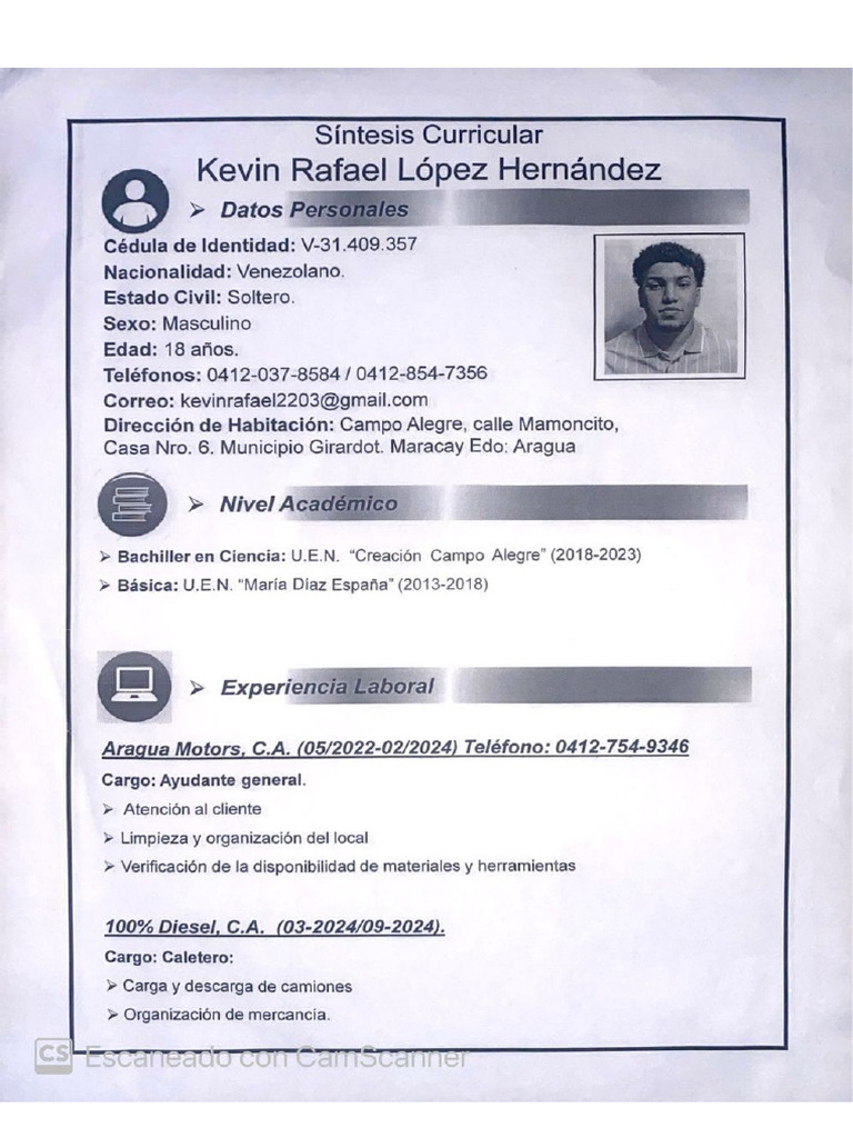 CV de Kevin | PDF