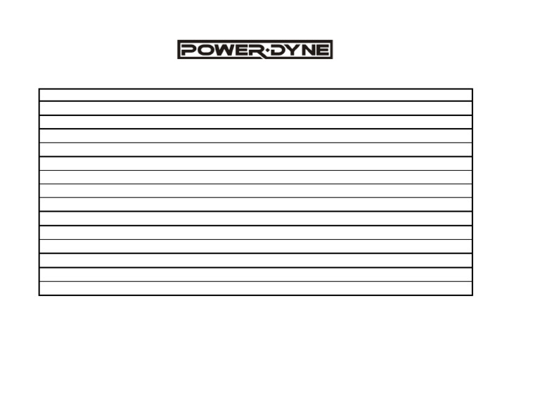 PowerDyne Thrust Plate Chart | PDF | Wheeled Vehicles | Land Vehicles