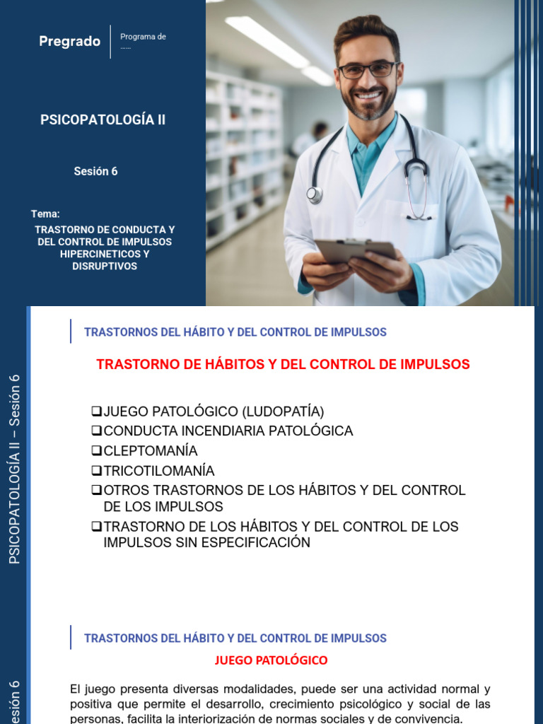 Psicopatologia II - Sesion 12 Trastornos Del Hábito y Control de ...