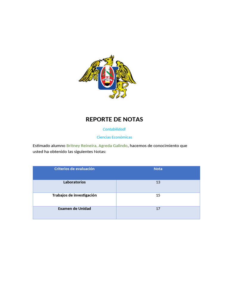 1,2,3 Reporte Notas | PDF