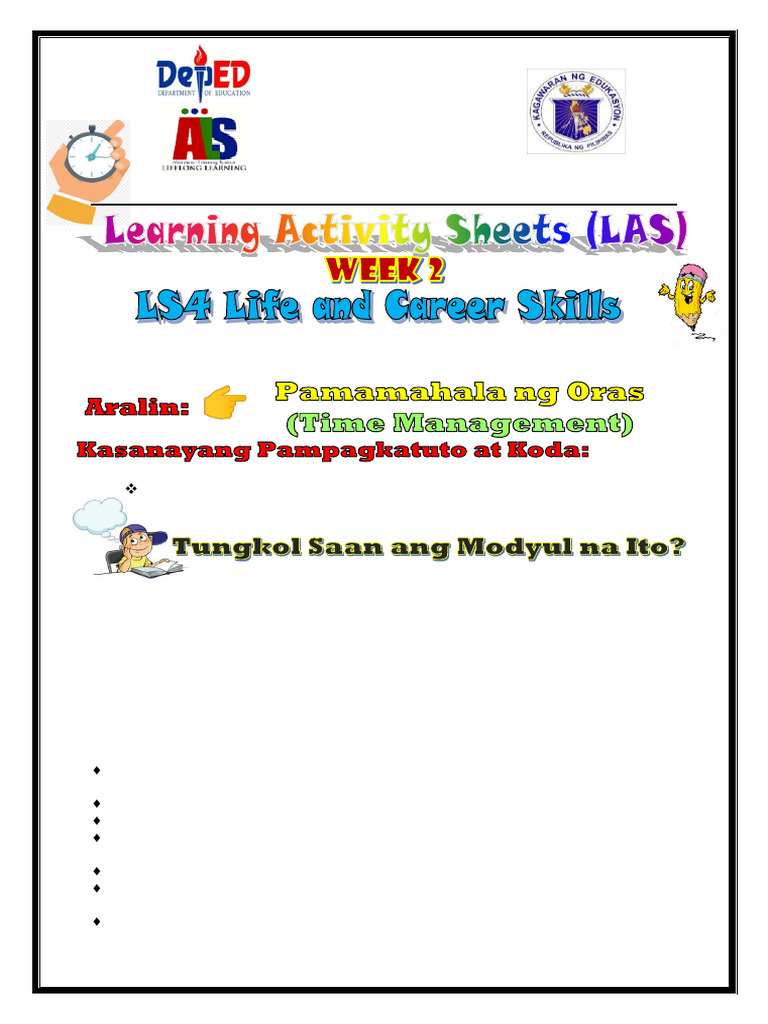 LS4 Modules With Worksheets Time Management | PDF