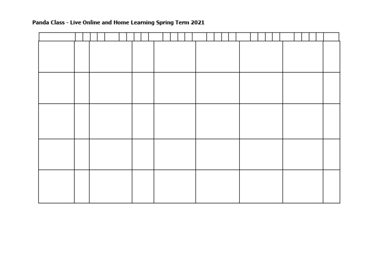 Panda Class Live Learning Schedule | PDF